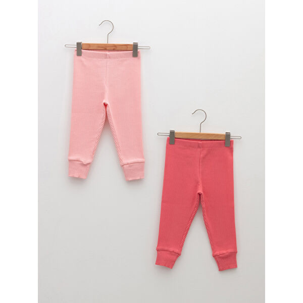 Beli Lastikli Basic Kız Bebek Pijama Alt 2'li