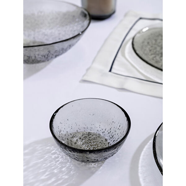 Kabartma Desenli Cam Kase 10 Cm