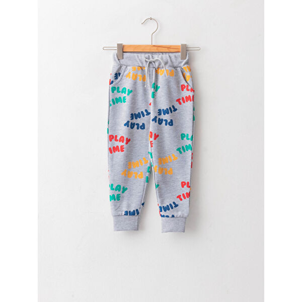 Beli Lastikli Baskılı Erkek Bebek Jogger Eşofman Alt Beli Lastikli Baskılı Erkek Bebek Jogger Eşofman Alt
