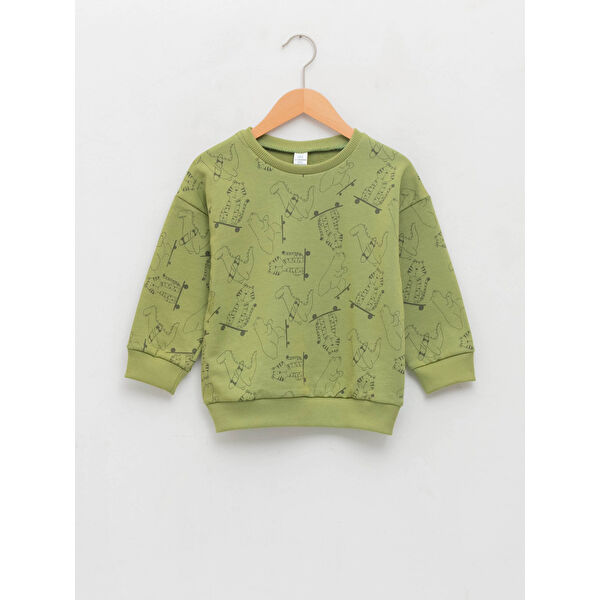 Bisiklet Yaka Uzun Kollu Baskılı Erkek Bebek Sweatshirt