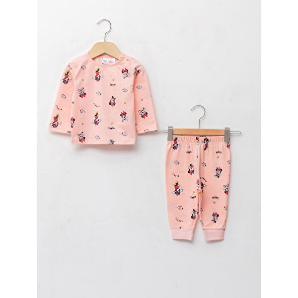Bisiklet Yaka Uzun Kollu Minnie Mouse Baskılı Pamuklu Kız Bebek Pijama Takımı Bisiklet Yaka Uzun Kollu Minnie Mouse Baskılı Pamuklu Kız Bebek Pijama Takımı
