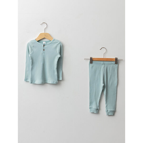 Bisiklet Yaka Uzun Kol Basic Kız Bebek Pijama Takımı Bisiklet Yaka Uzun Kol Basic Kız Bebek Pijama Takımı