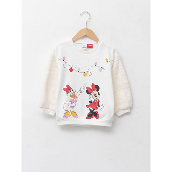 Bisiklet Yaka Uzun Kollu Disney Baskılı Kız Bebek Sweatshirt Bisiklet Yaka Uzun Kollu Disney Baskılı Kız Bebek Sweatshirt