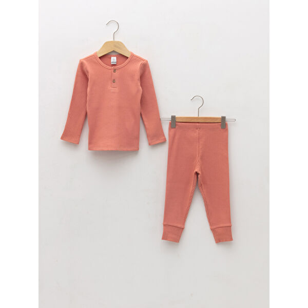 Bisiklet Yaka Uzun Kol Basic Erkek Bebek Pijama Takımı