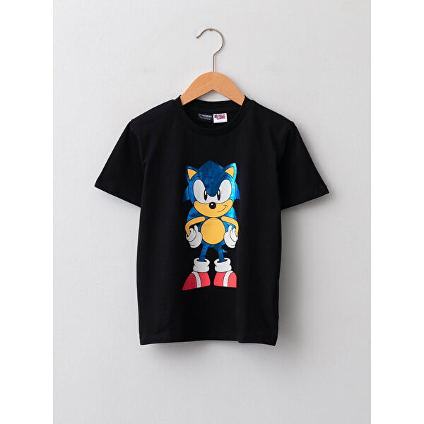 Bisiklet Yaka Sonic Baskılı Kısa Kollu Pamuklu Erkek Çocuk Tişört Bisiklet Yaka Sonic Baskılı Kısa Kollu Pamuklu Erkek Çocuk Tişört