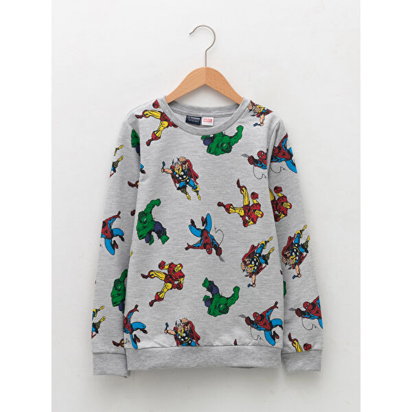 Bisiklet Yaka Avengers Baskılı Uzun Kollu Erkek Çocuk Sweatshirt Bisiklet Yaka Avengers Baskılı Uzun Kollu Erkek Çocuk Sweatshirt