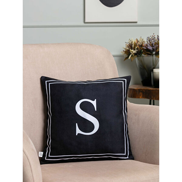 S Harfi Baskılı Petek Kırlent Kılıfı 45x45 Cm S Harfi Baskılı Petek Kırlent Kılıfı 45x45 Cm