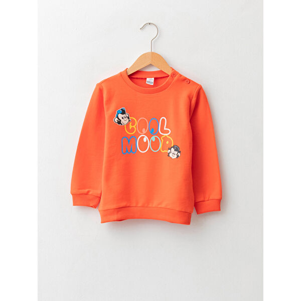 Bisiklet Yaka Uzun Kollu Nostaljik Maymun Baskılı Bebek Sweatshirt Bisiklet Yaka Uzun Kollu Nostaljik Maymun Baskılı Bebek Sweatshirt