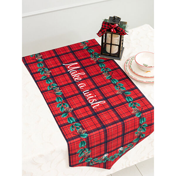 Yılbaşı Temalı Baskılı Pamuklu Runner 50x140 Cm Yılbaşı Temalı Baskılı Pamuklu Runner 50x140 Cm