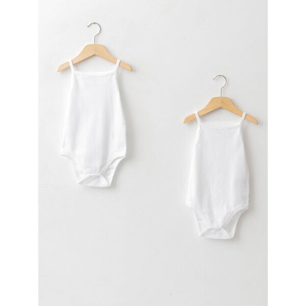 Kare Yaka Askılı Basic Kız Bebek Çıtçıtlı Body 2'li Kare Yaka Askılı Basic Kız Bebek Çıtçıtlı Body 2'li