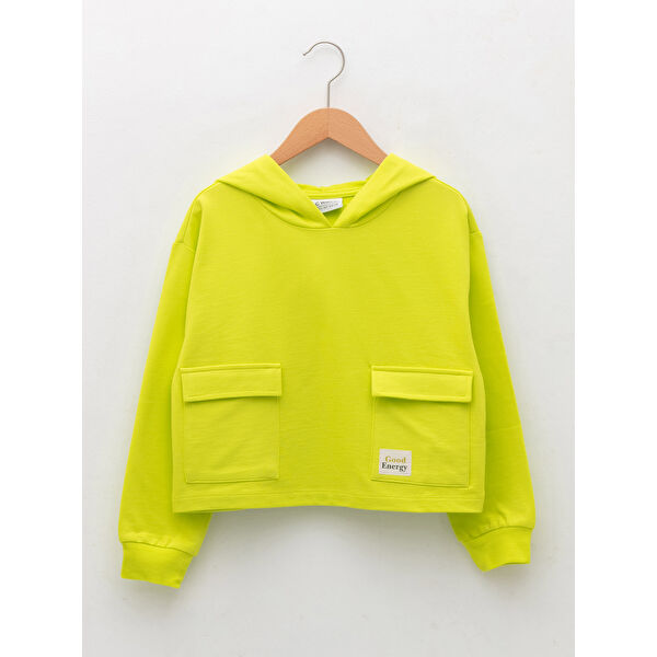Kapüşonlu Basic Uzun Kollu Kız Çocuk Sweatshirt Kapüşonlu Basic Uzun Kollu Kız Çocuk Sweatshirt