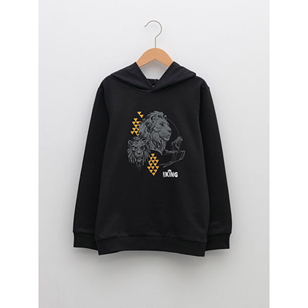 Kapüşonlu Lion King Baskılı Uzun Kollu Erkek Çocuk Sweatshirt Kapüşonlu Lion King Baskılı Uzun Kollu Erkek Çocuk Sweatshirt