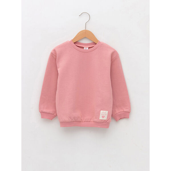 Bisiklet Yaka Uzun Kollu Kız Bebek Sweatshirt