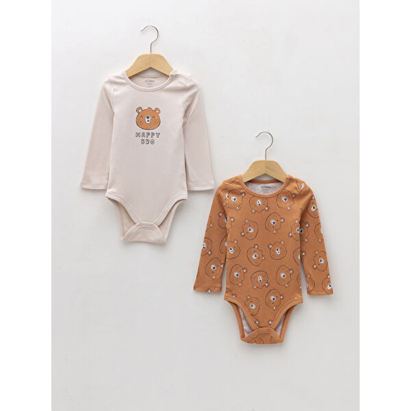 Bisiklet Yaka Uzun Kollu Erkek Bebek Çıtçıtlı Body 2'li Takım