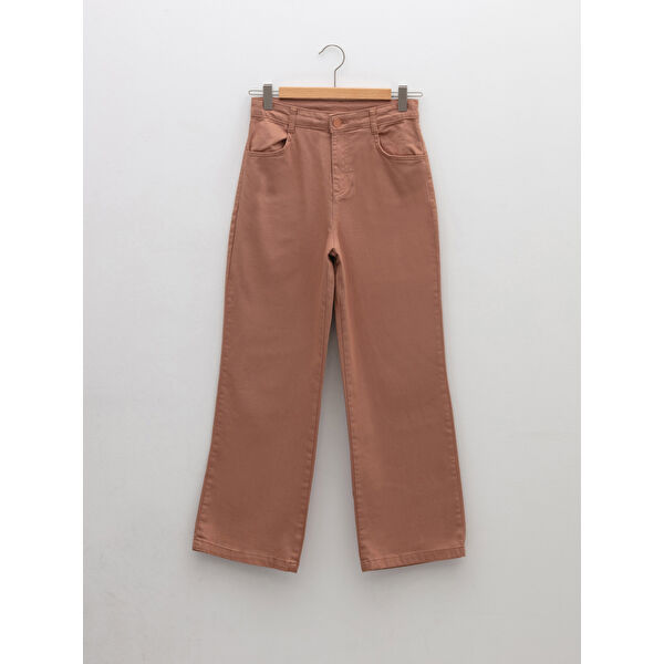 Basic Geniş Paça Gabardin Kız Çocuk Pantolon