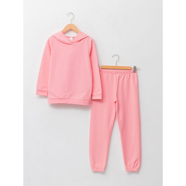 Kapüşonlu Basic Uzun Kollu Kız Çocuk Pijama Takımı
