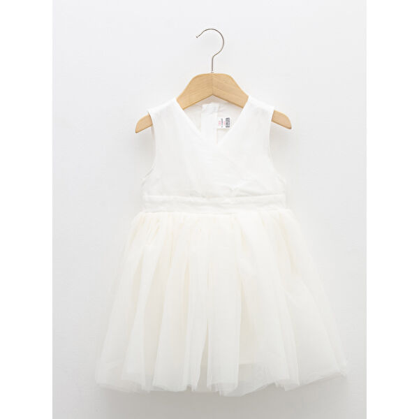 V Yaka Basic Kız Bebek Elbise V Yaka Basic Kız Bebek Elbise