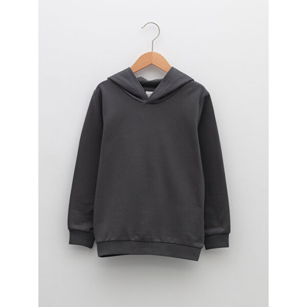 Kapüşonlu Basic Uzun Kollu Erkek Çocuk Sweatshirt Kapüşonlu Basic Uzun Kollu Erkek Çocuk Sweatshirt