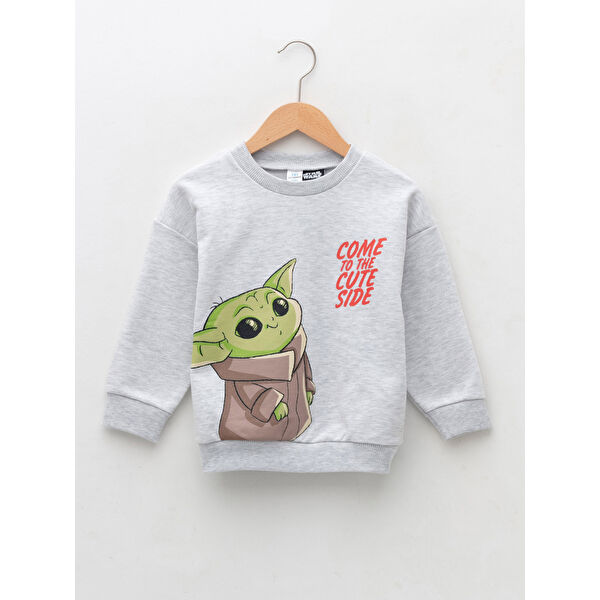 Bisiklet Yaka Uzun Kollu Star Wars Baskılı Erkek Bebek Sweatshirt Bisiklet Yaka Uzun Kollu Star Wars Baskılı Erkek Bebek Sweatshirt