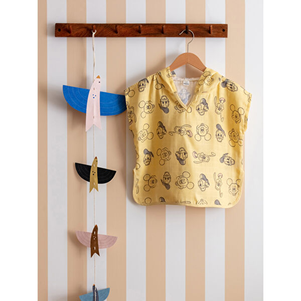 Kapüşonlu Mickey Mouse Baskılı Erkek Bebek Panço Havlu Kapüşonlu Mickey Mouse Baskılı Erkek Bebek Panço Havlu