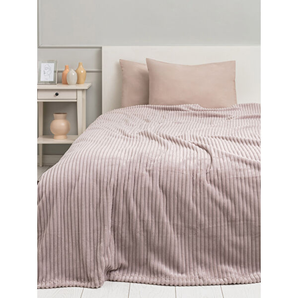 Çift Kişilik Battal Boy Yumuşak Dokulu Fitilli Battaniye 220x240 Cm