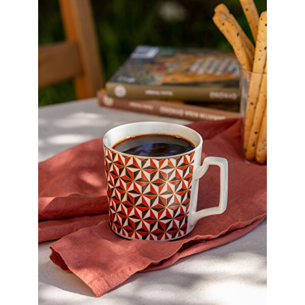 Geometrik Desenli Porselen Kupa 360 Ml Geometrik Desenli Porselen Kupa 360 Ml