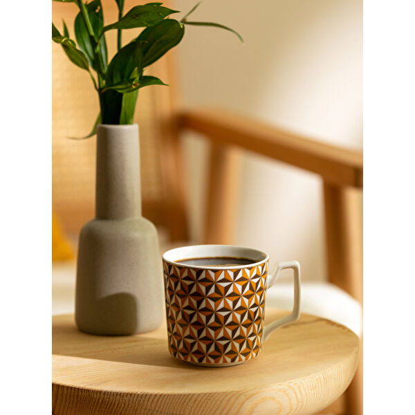 Geometrik Desenli Porselen Kupa 360 Ml Geometrik Desenli Porselen Kupa 360 Ml