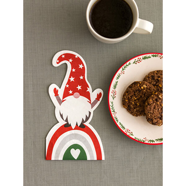 Yılbaşı Temalı Baskılı Kağıt Peçete 20'li 11x20 Cm