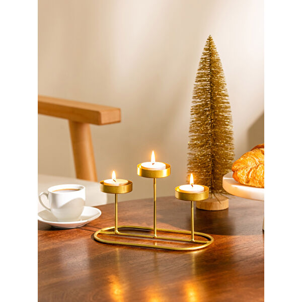 Yılbaşı Temalı Metalik Mumluk 20x13 Cm Yılbaşı Temalı Metalik Mumluk 20x13 Cm