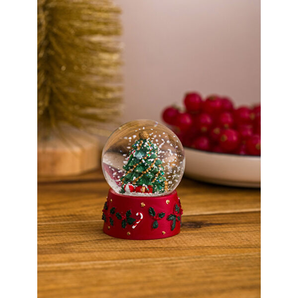 Yılbaşı Temalı Desenli Dekoratif Kar Küresi 4x4x6 Cm