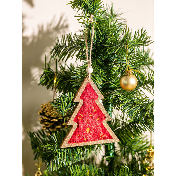 Ahşap Çam Yılbaşı Süsü 20 Cm