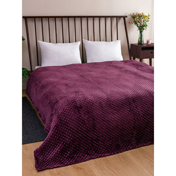 Çift Kişilik Kendinden Desenli Battaniye 200x220 Cm