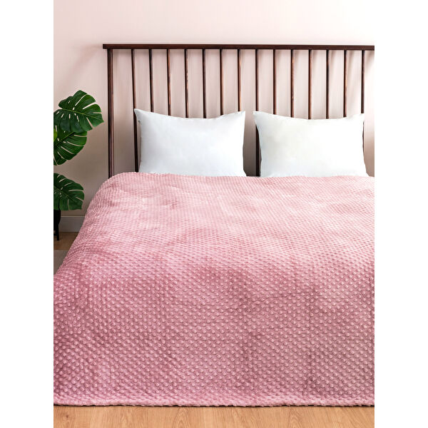 Çift Kişilik Kendinden Desenli Battaniye 200x220 Cm