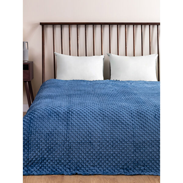 Çift Kişilik Kendinden Desenli Battaniye 200x220 Cm