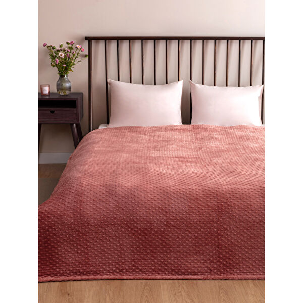 Çift Kişilik Kendinden Desenli Battaniye 200x220 Cm