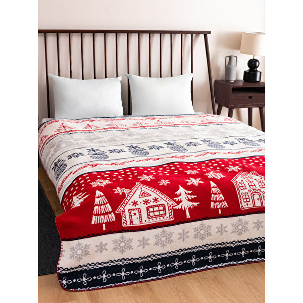 Yılbaşı Temalı Çift Kişilik Battaniye 200x220 Cm