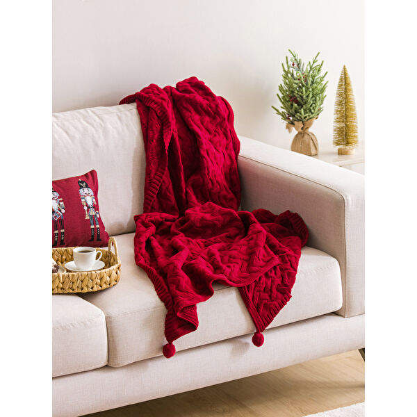 Tek Kişilik Ponpon Detaylı Triko Battaniye 100x150 Cm Tek Kişilik Ponpon Detaylı Triko Battaniye 100x150 Cm