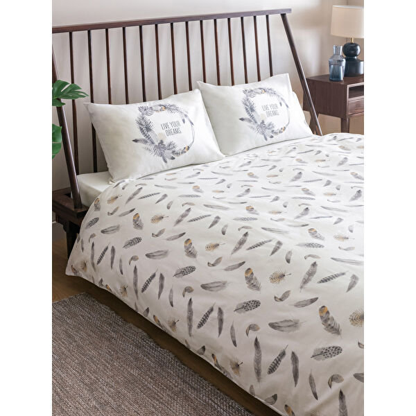 Desenli Dokuma Çift Kişilik Nevresim Seti