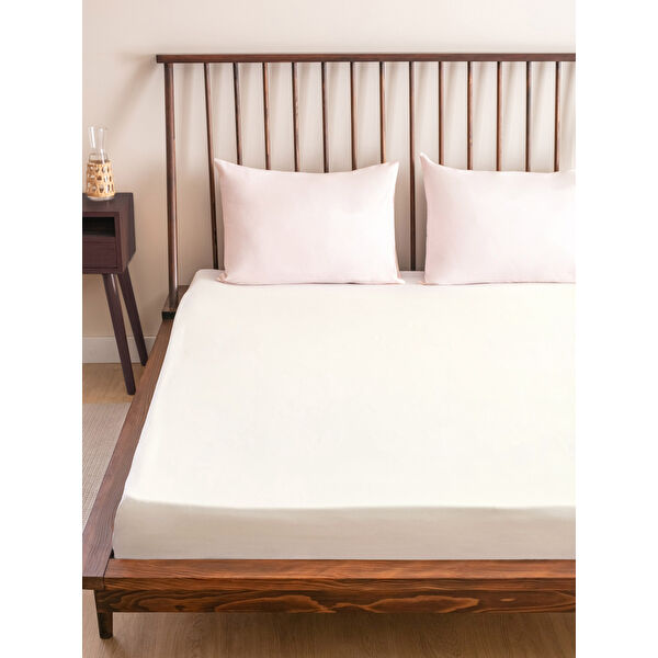 Düz Pamuklu Lastikli Çift Kişilik Çarşaf 180x200x30 Cm