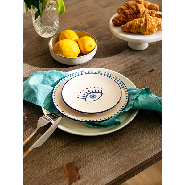 Göz Baskılı Seramik Tabak 16 Cm Göz Baskılı Seramik Tabak 16 Cm