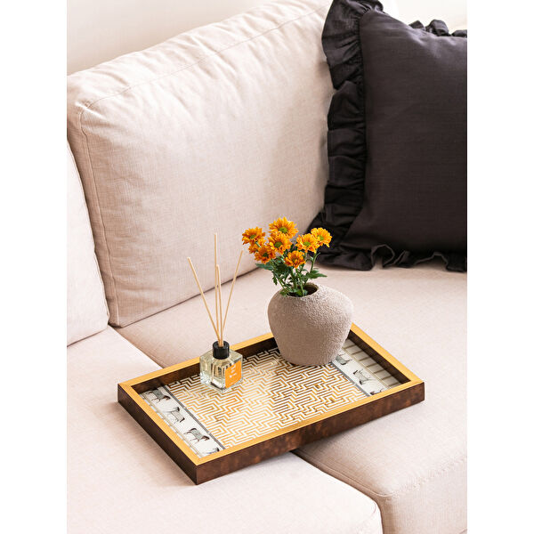 Baskılı Dekoratif Tepsi 39x24 Cm