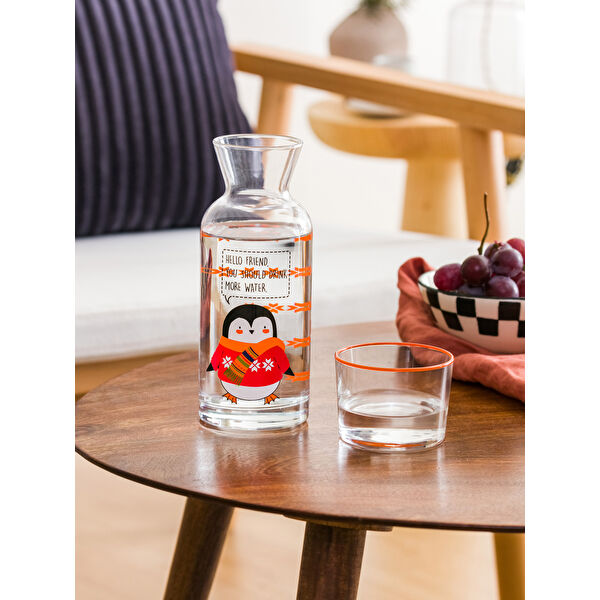 Baskılı Bardak Kapaklı Cam Karaf Sürahi 700 Ml Baskılı Bardak Kapaklı Cam Karaf Sürahi 700 Ml