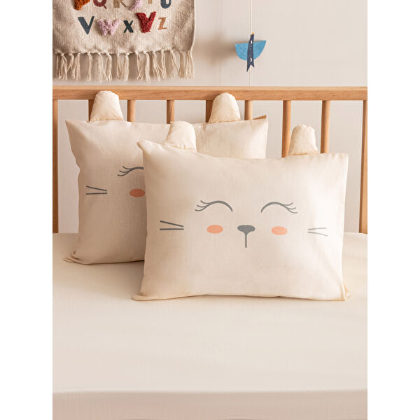 3D Aplike Detaylı Pamuklu Bebek Yastık Kılıfı 2'li 35x45 Cm 3D Aplike Detaylı Pamuklu Bebek Yastık Kılıfı 2'li 35x45 Cm