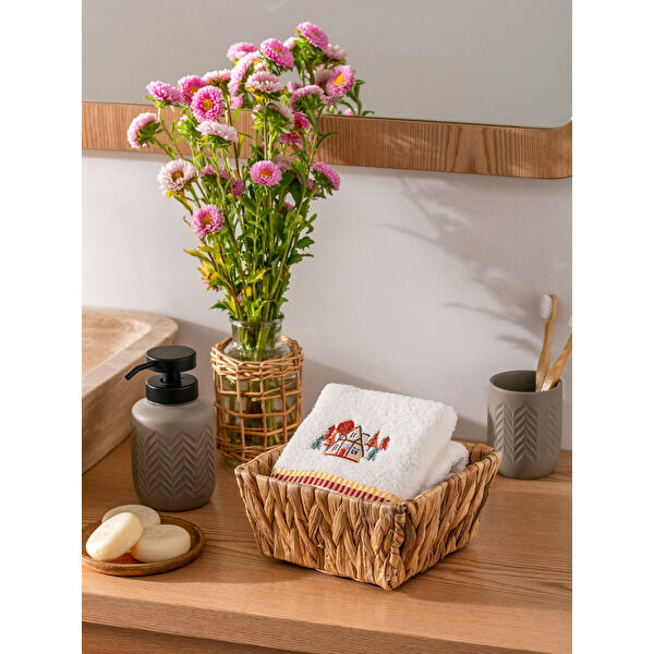 Nakışlı Pamuklu El Havlusu 30x50 Cm