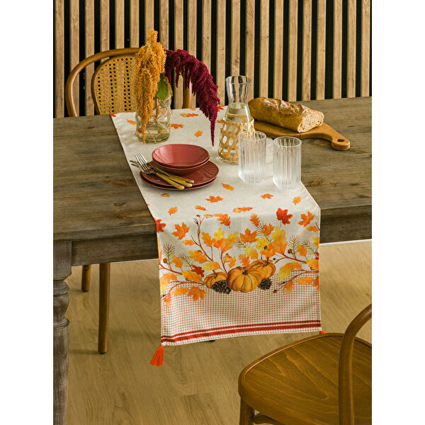 Baskılı Püsküllü Runner 45x150 Cm