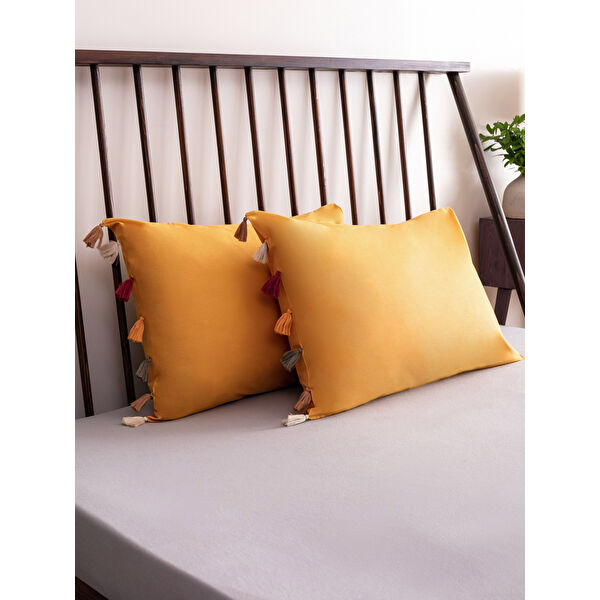 Püskül Detaylı Pamuklu Yastık Kılıfı 2'li 50x70 Cm Püskül Detaylı Pamuklu Yastık Kılıfı 2'li 50x70 Cm
