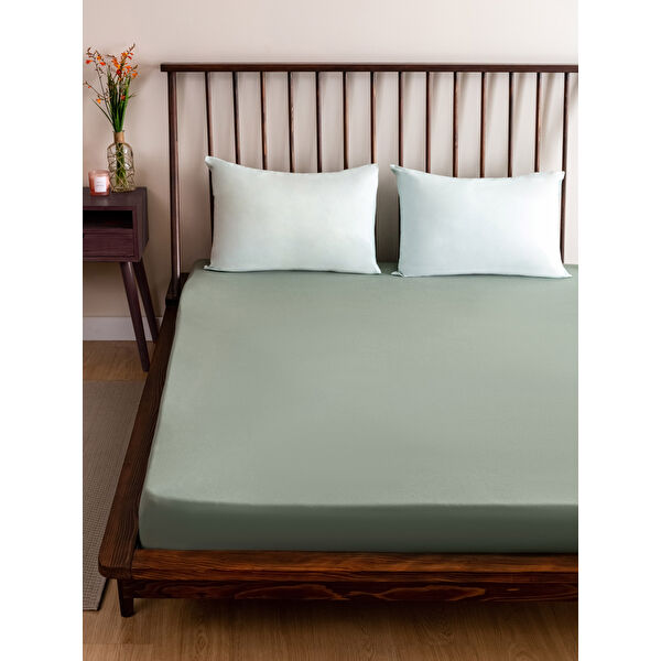 Düz Pamuklu Lastikli Çift Kişilik Çarşaf 160x200x30 Cm
