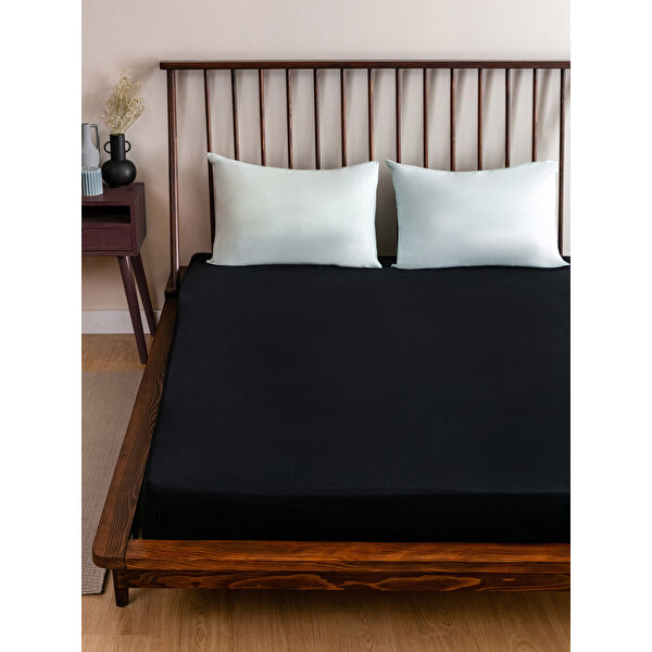 Düz Pamuklu Lastikli Çift Kişilik Çarşaf 160x200x30 Cm