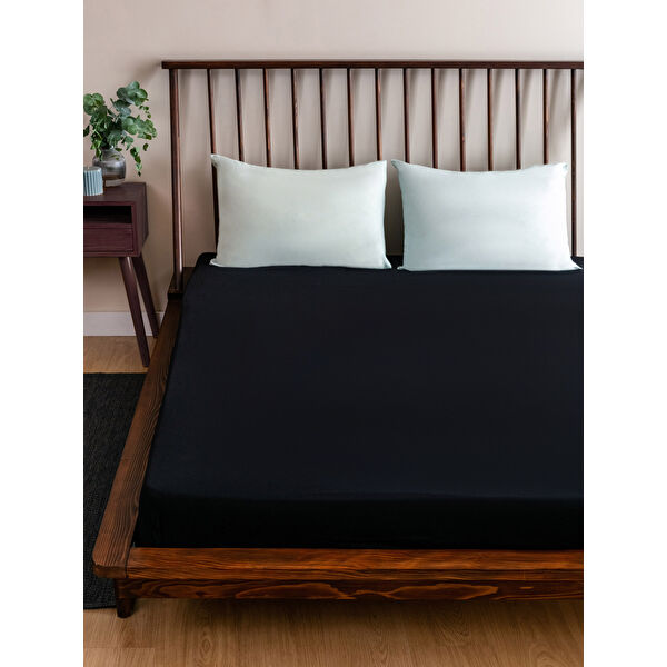 Düz Pamuklu Lastikli Çift Kişilik Çarşaf 180x200x30 Cm