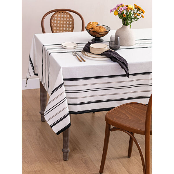 Çizgili Pamuklu Masa Örtüsü 150x200 Cm